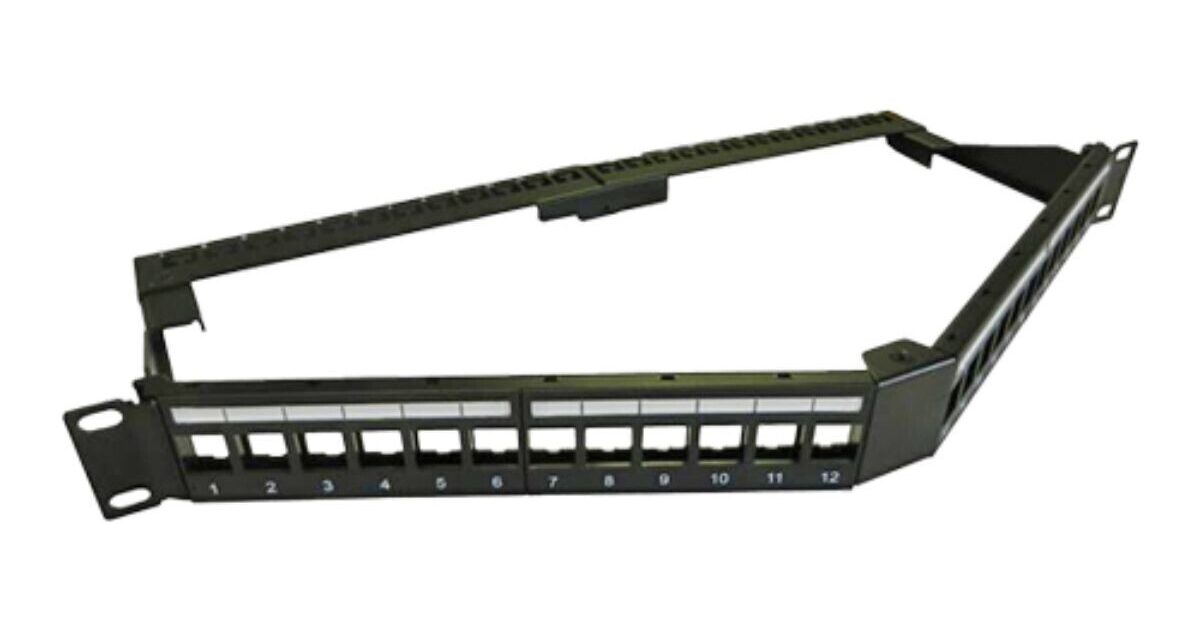 24 Port 1U Unloaded Keystone Angled Patch Panel |… | Leader Optec